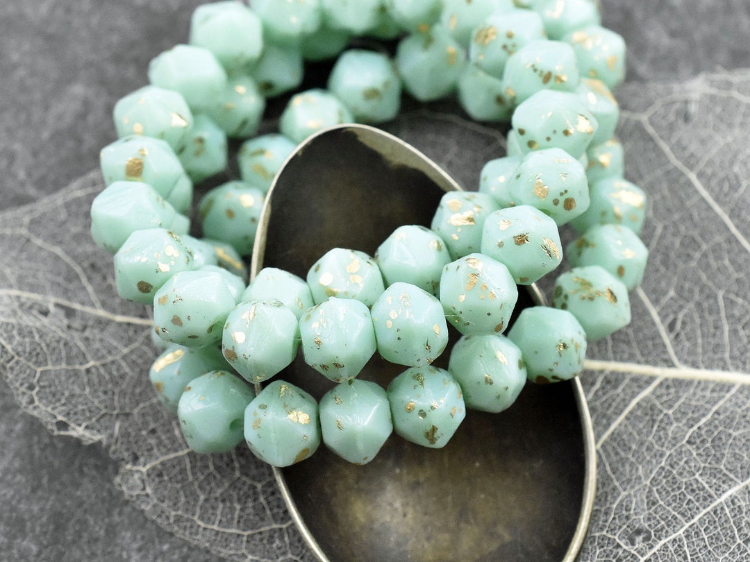 Czech Glass Beads English Cut Beads 8mm Beads Round Beads Antique Cut ...