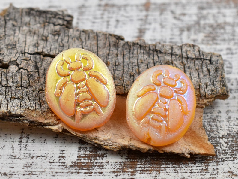 Czech Glass Beads Bumble Bee Bead Focal Beads Matte | Etsy