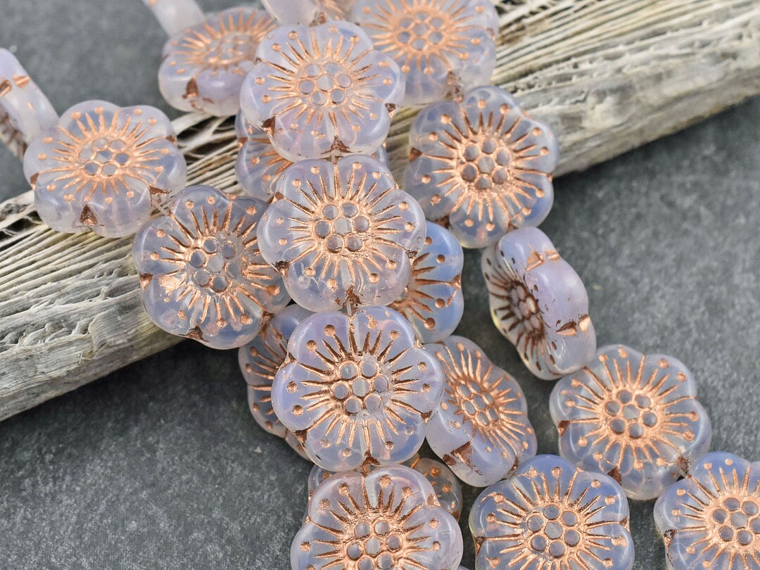 Czech Glass Beads - Picasso Beads - Flower Beads - Czech Glass Flowers ...