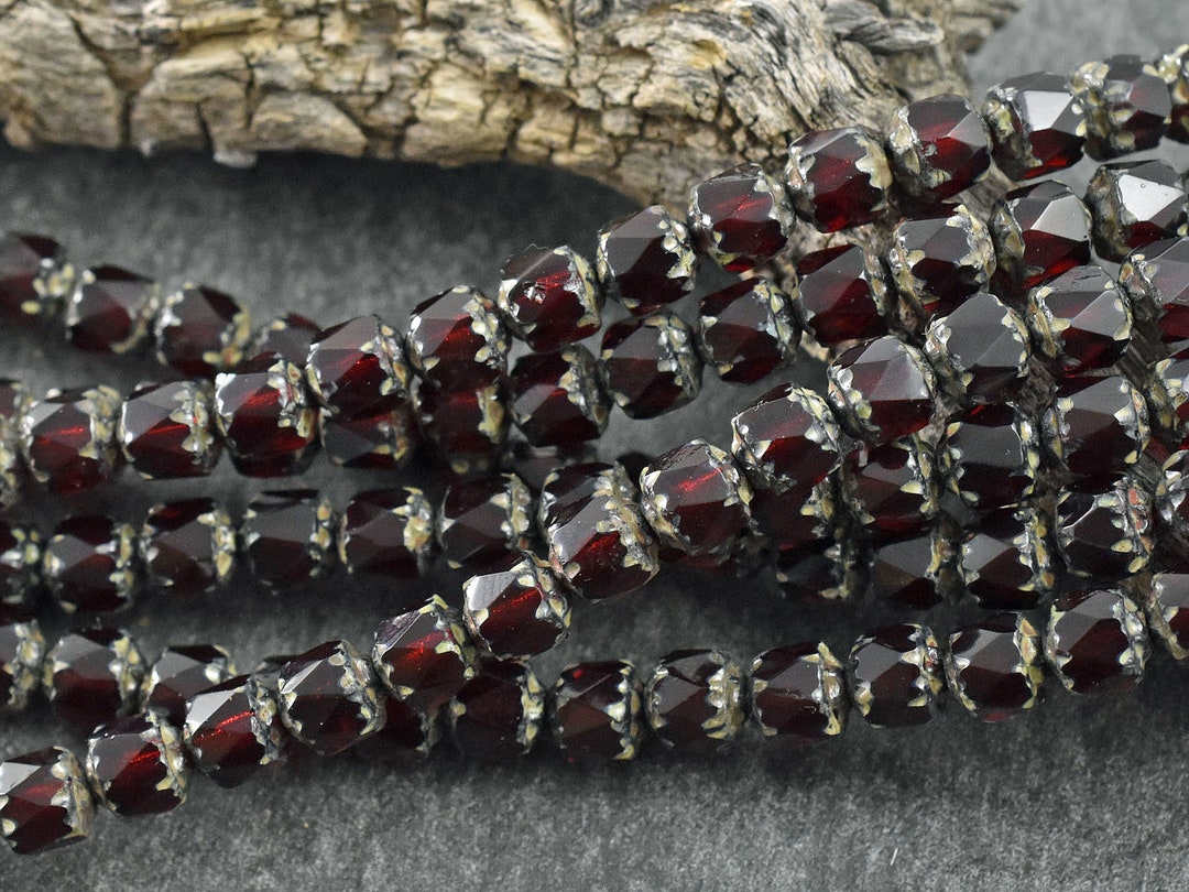 Picasso Beads Cathedral Beads 6mm Beads Czech Glass Beads Fire Polish ...