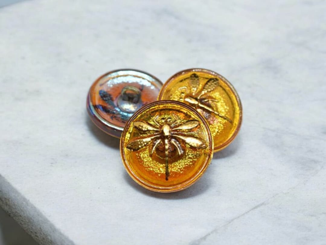 Czech Glass Buttons - Shank Buttons - Artisan Button - Handmade Button ...