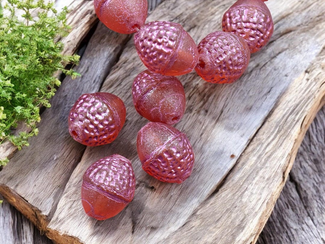 Acorn Beads - Czech Glass Beads - Picasso Beads - Fall Beads - Beads ...