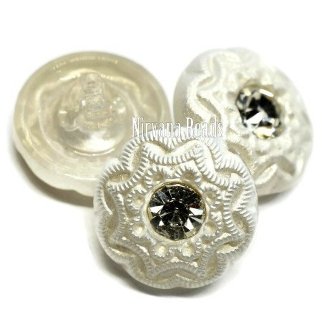 Czech Glass Buttons Shank Buttons Artisan Button Handmade Button 13mm ...