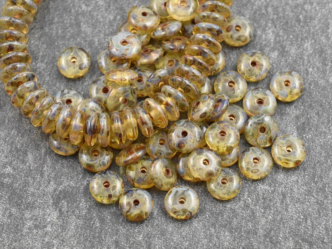 Picasso Beads - Czech Glass Beads - Glass Spacer Bead - Picasso Beads ...
