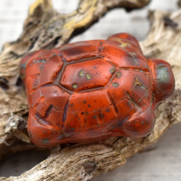 Tortoise Glass Beads - Etsy