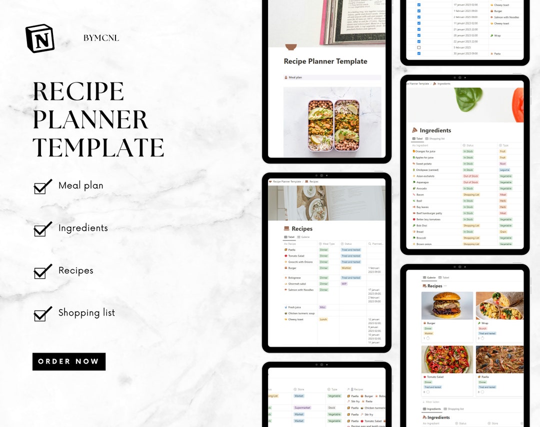 Recipe Planner Template Notion Meal Plan, Type Recipes Ingrediënts ...