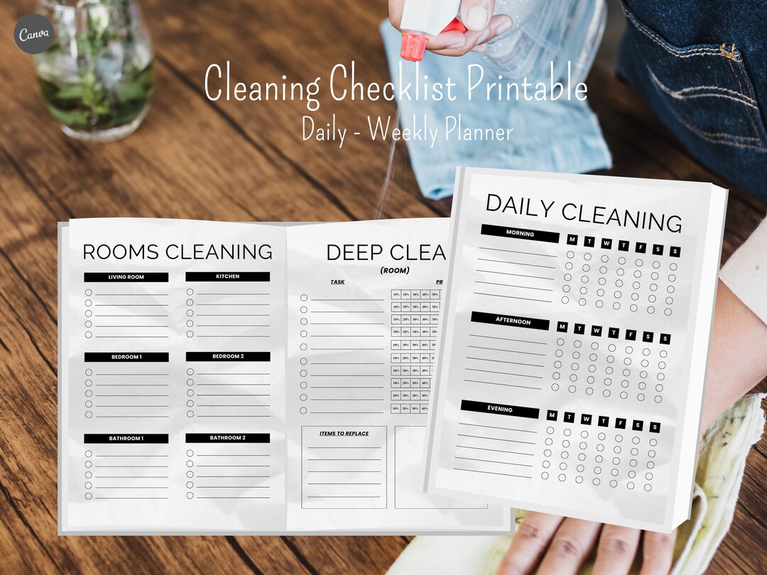Daily Weekly Cleaning Checklist Deep Clean Tasks Spring Commercial ...