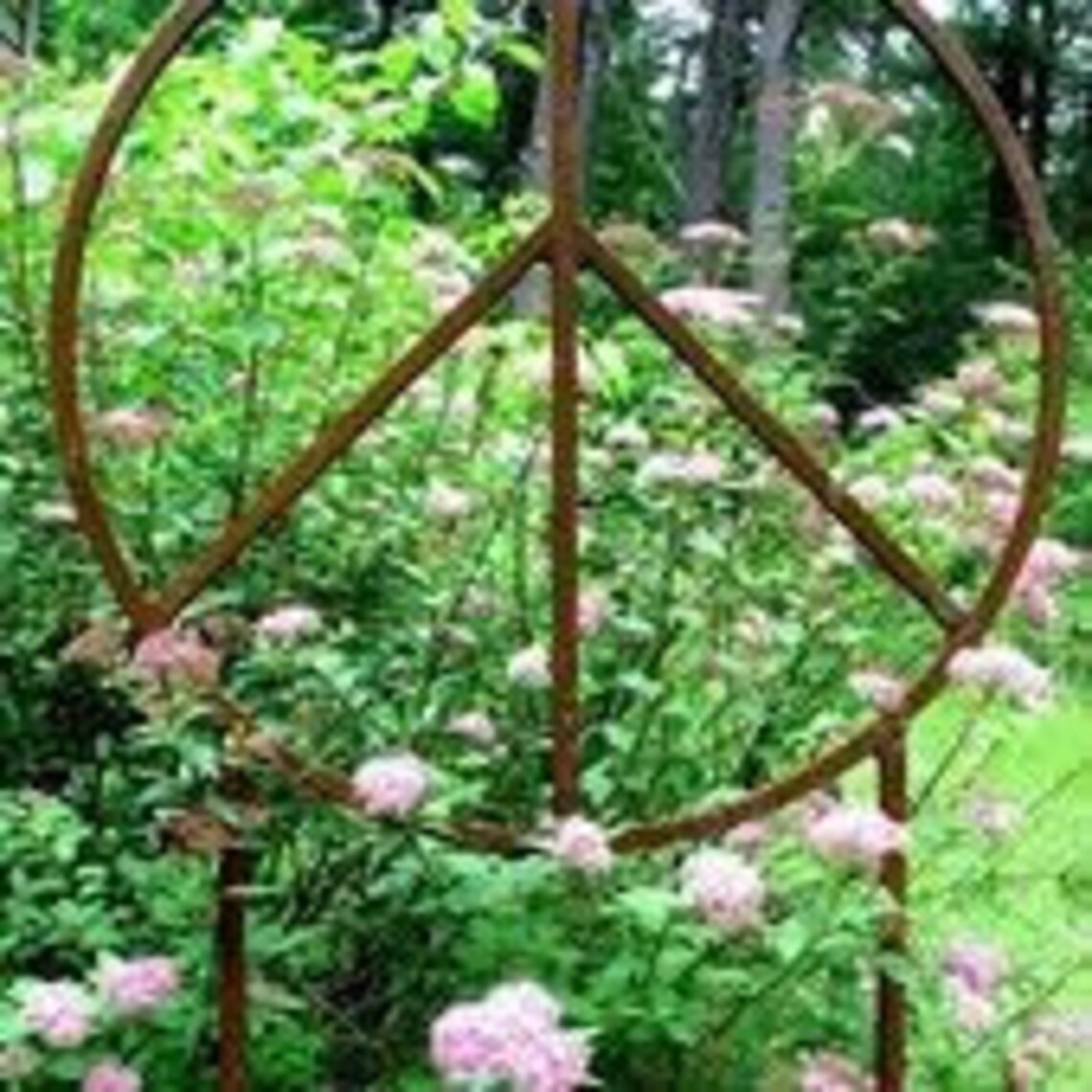 34 Inch Diameter Rusty Metal Peace Sign With Two 32 Inch Tall Legs - Etsy
