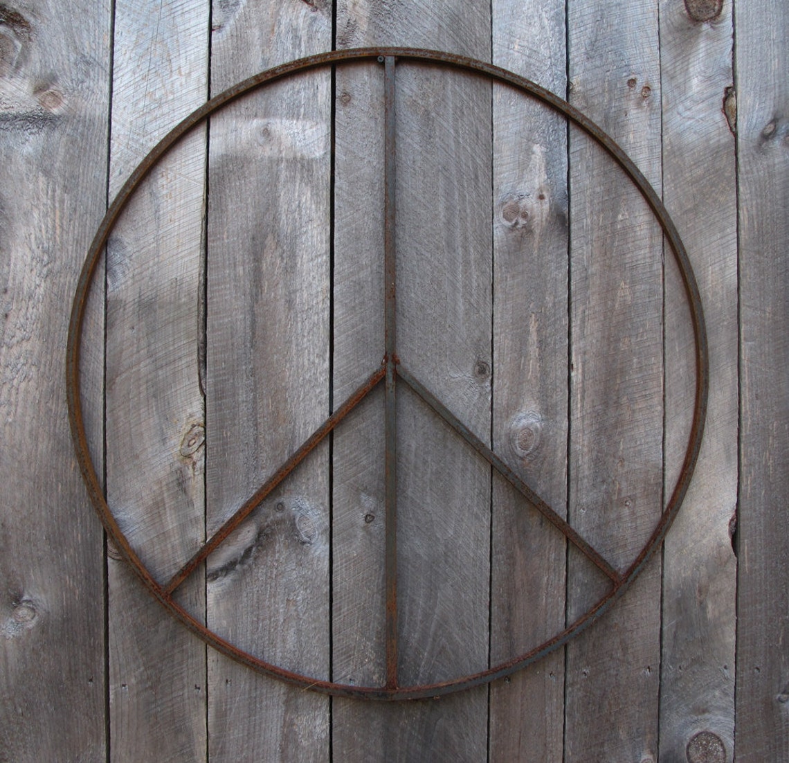 34 Inch Giant Metal Peace Sign Wreath With Standoffs Wall | Etsy