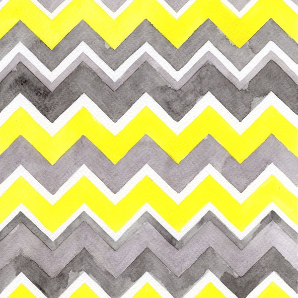 Chevron Yellow Gray - Etsy