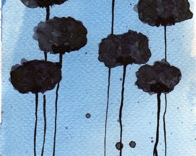 Cold Dead Flowers Original Watercolor Painting 4x6 - Etsy