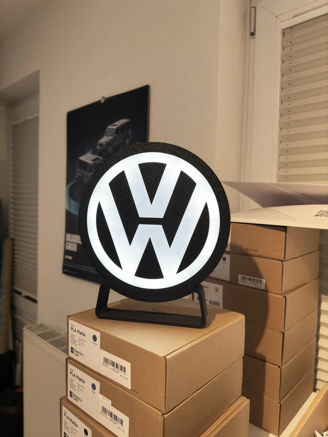 VW / Volkswagen Car Logo LED Light Box / Lightbox / Car Lovers golf ...