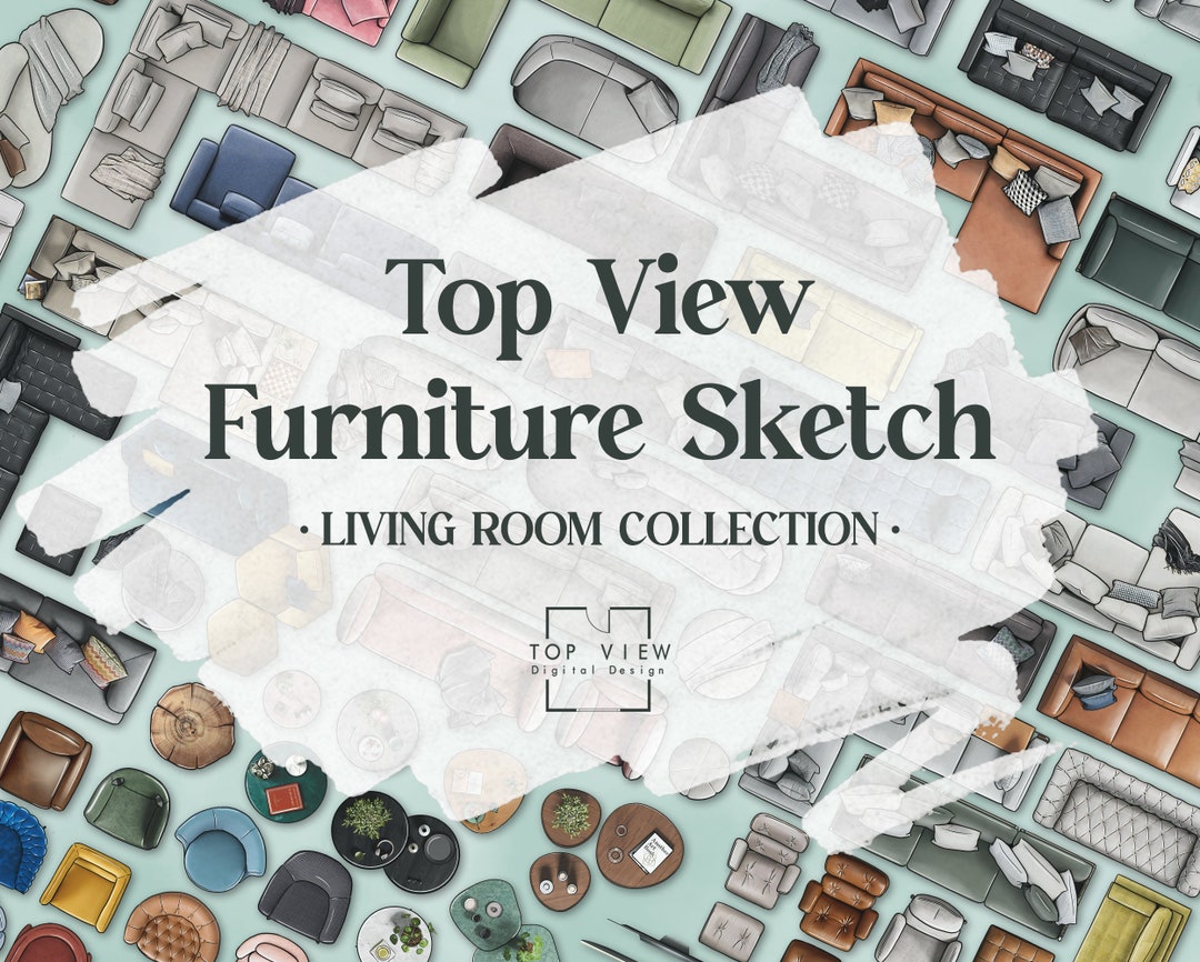 Top View Furniture Sketch – Living Room COLLECTION - Etsy