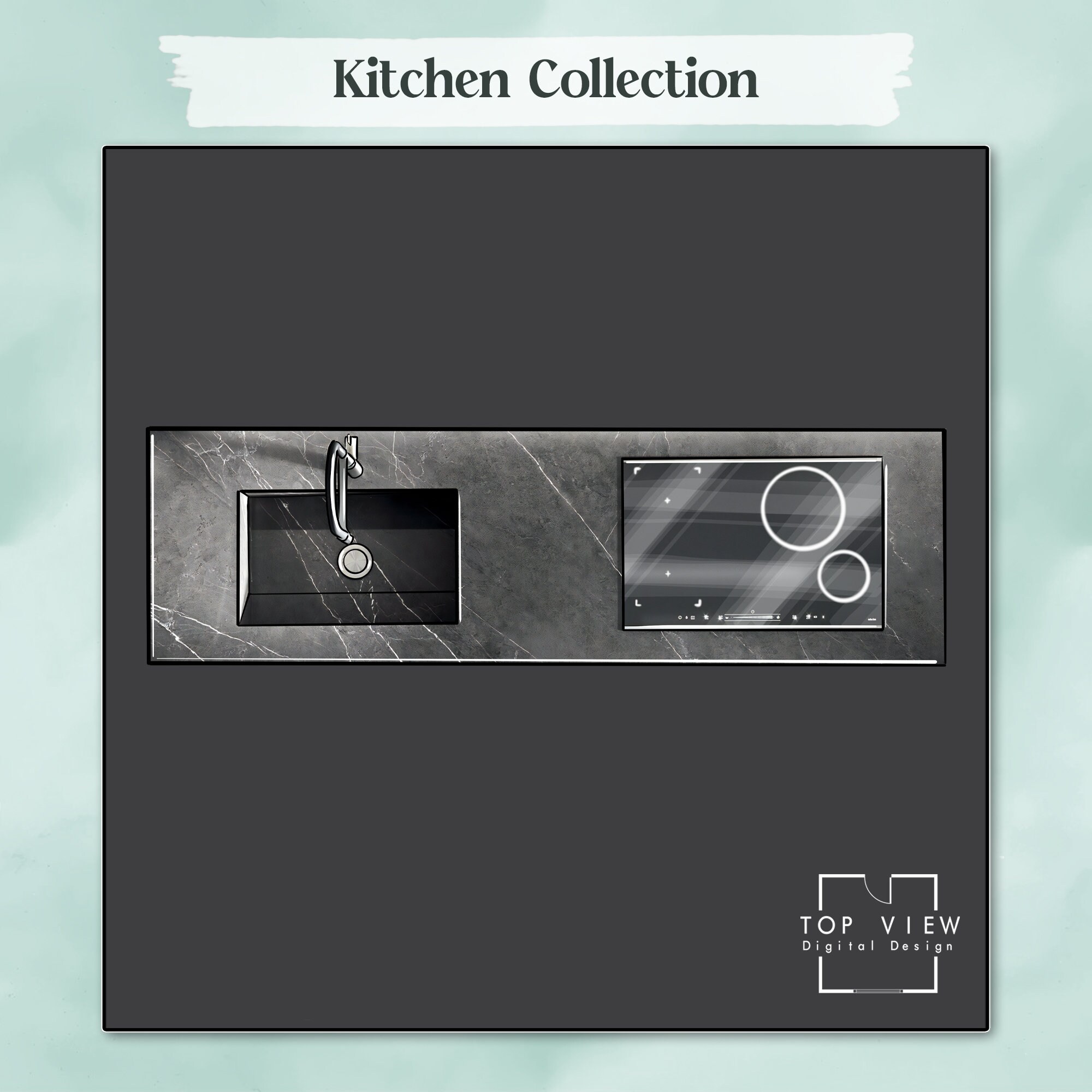 Top View Furniture Sketch – Kitchen COLLECTION - Etsy