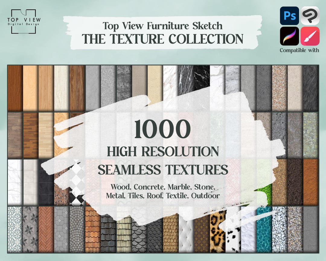 Top View Furniture Sketch - TEXTURE COLLECTION - Etsy