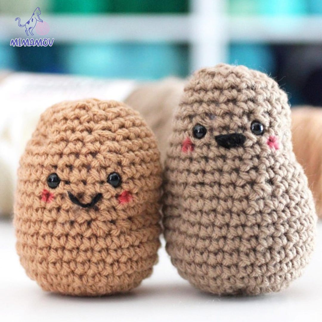 Small Potato Crochet Pattern PDF, Potato Amigurumi, Cute Smiling Potato ...
