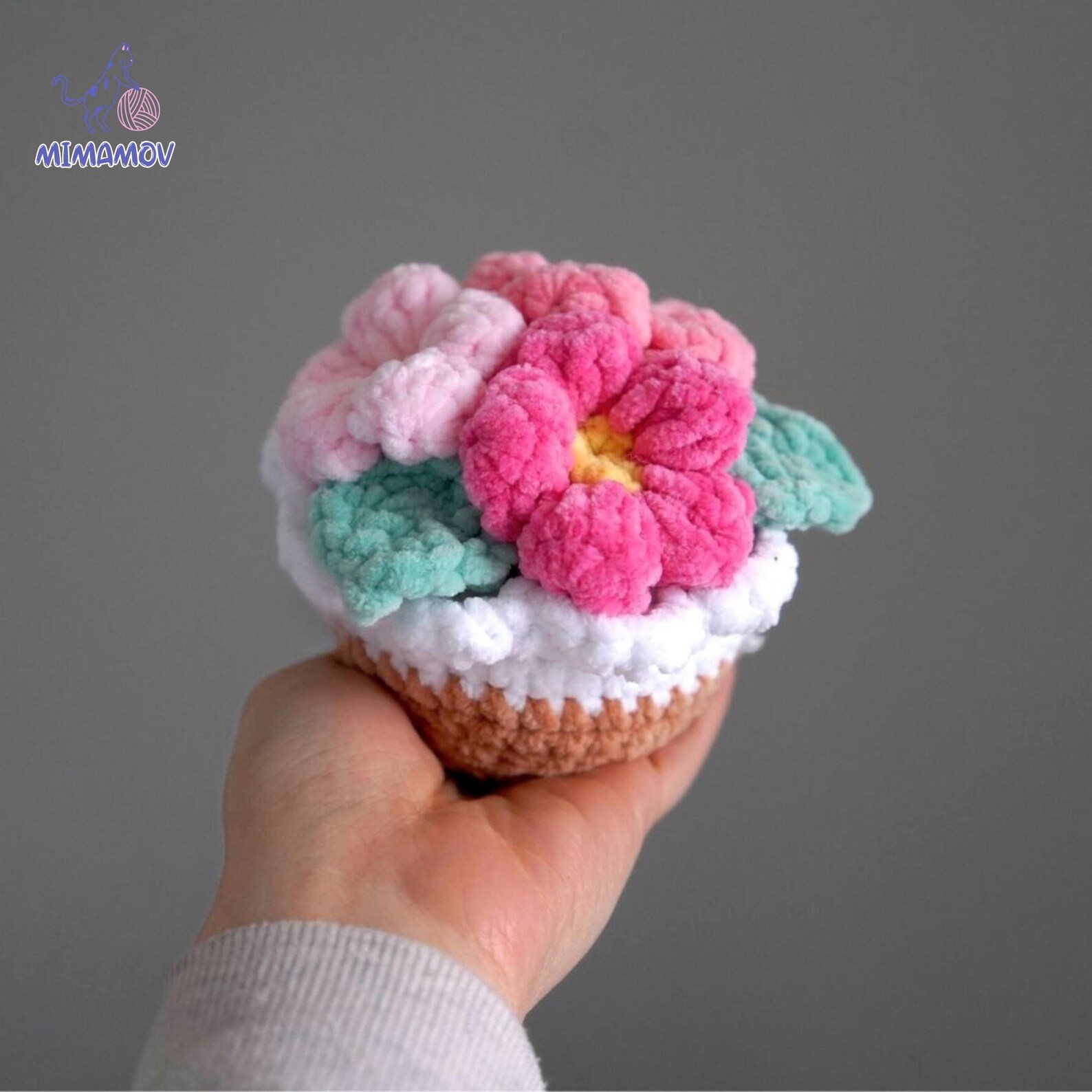 Plush Crochet Flower Bouquet - How to Crochet Flower Bouquet, Handmade ...