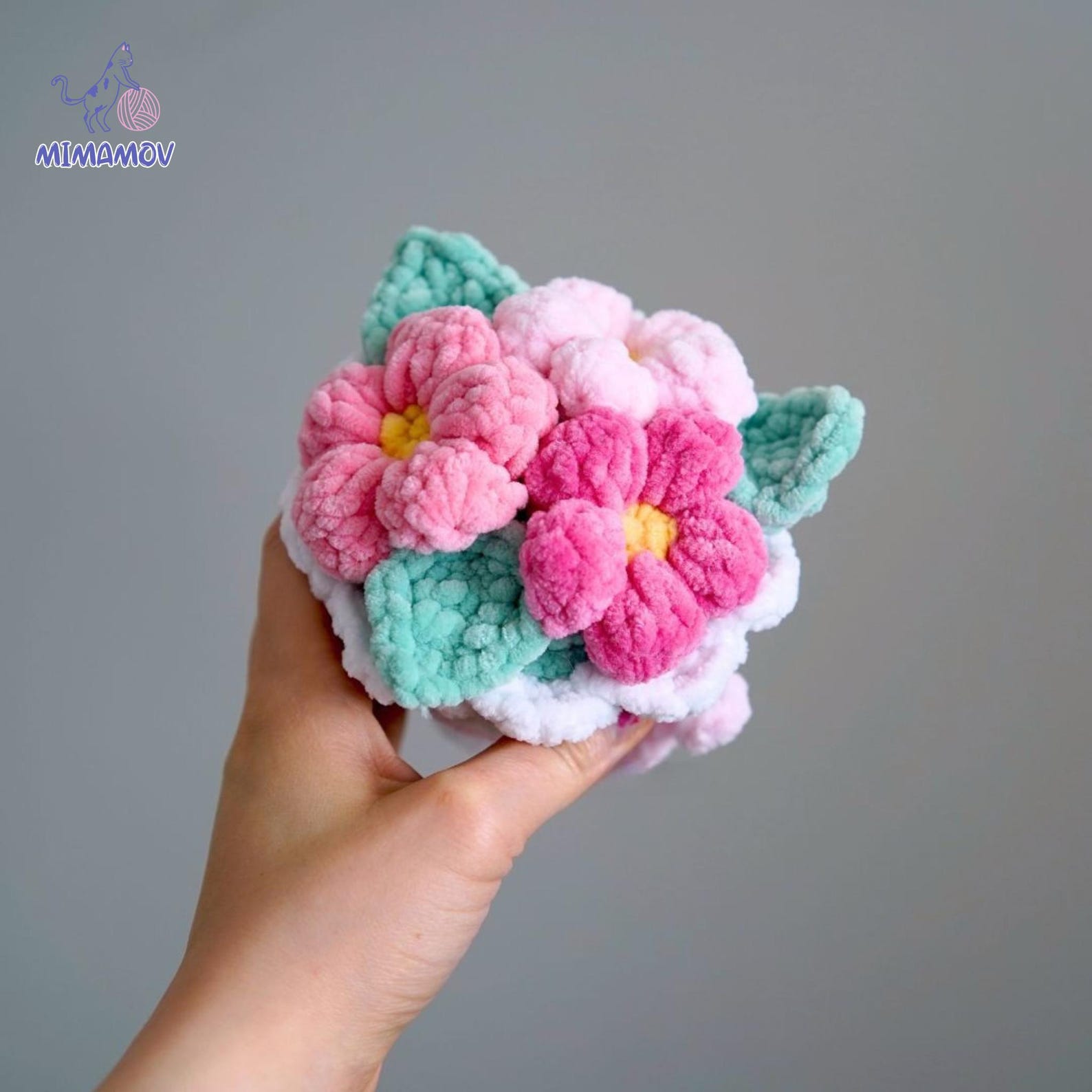 Plush Crochet Flower Bouquet - How to Crochet Flower Bouquet, Handmade ...