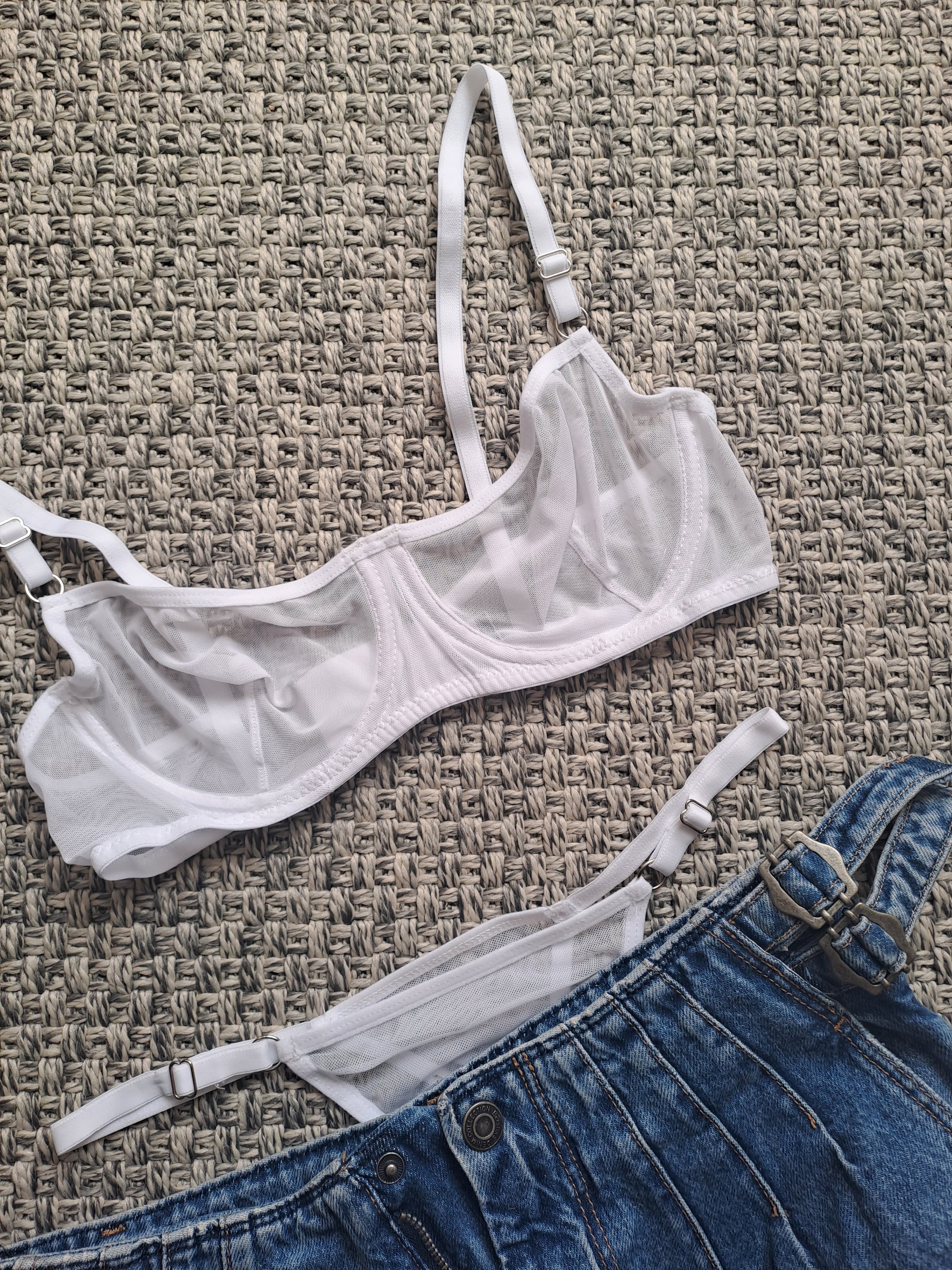 White Sheer Lingerie Set Sheer Bra Transparent Underwear - Etsy