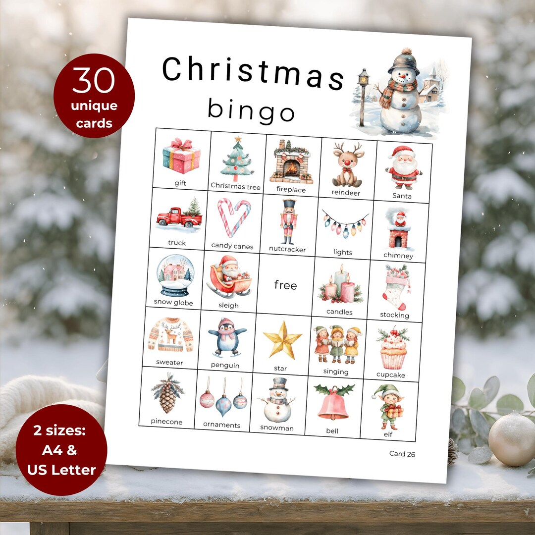 30 Christmas Bingo Cards, Religious Christmas Bingo, Printable ...