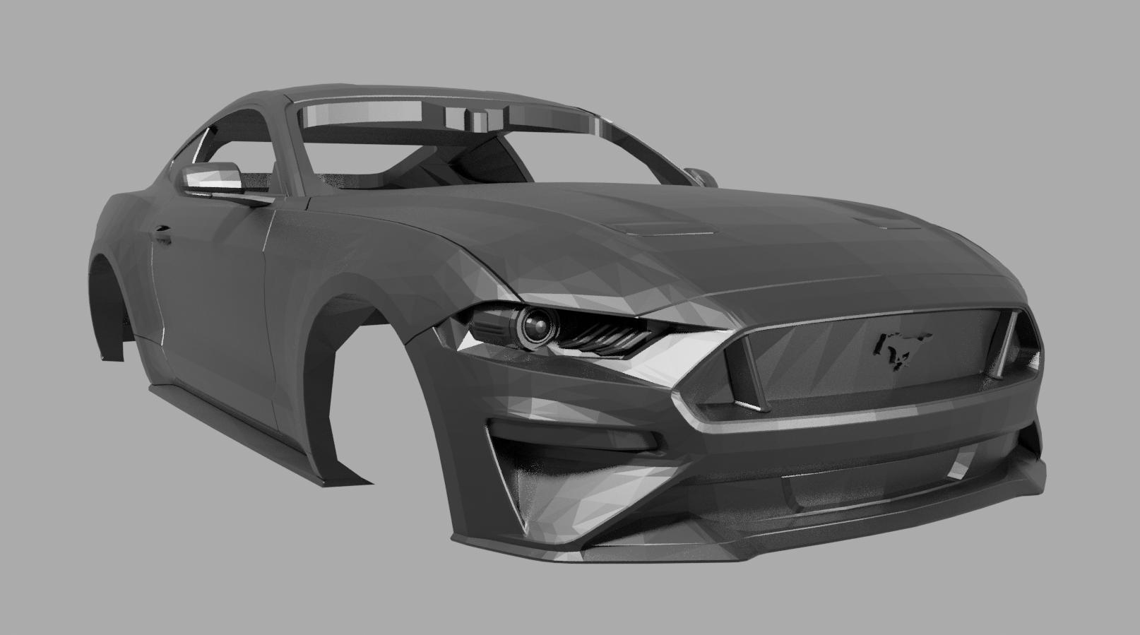 3D Printed 1/24 - 1/64 Scale Model 2018 Mustang GT Body Shell - Etsy