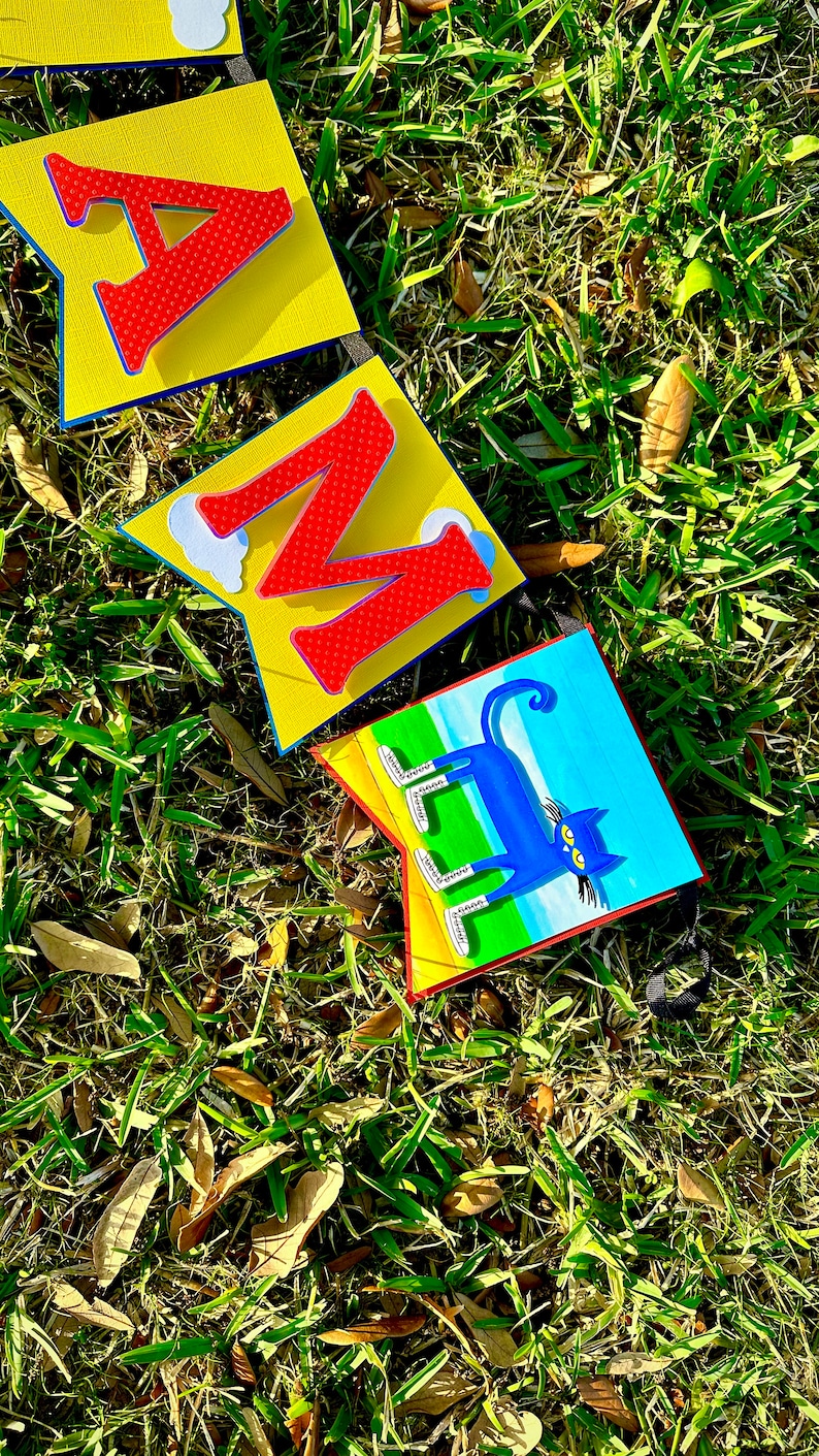 Pete the Cat Wall Decor, Pete the Cat Party, Happy Birthday Banner, I ...