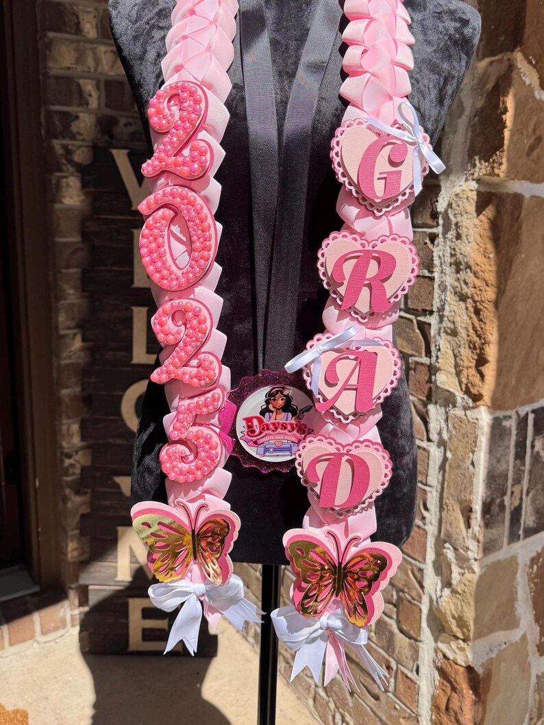RTS Elegant Coquette Graduation Lei Pink Coquette Lei Promotion Lei ...