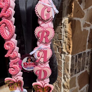 RTS Elegant Coquette Graduation Lei Pink Coquette Lei Promotion Lei ...