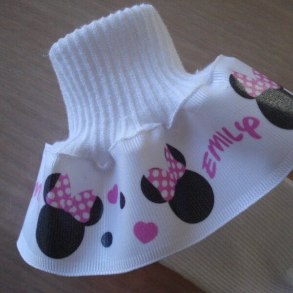 Minnie Mouse Socks - Etsy