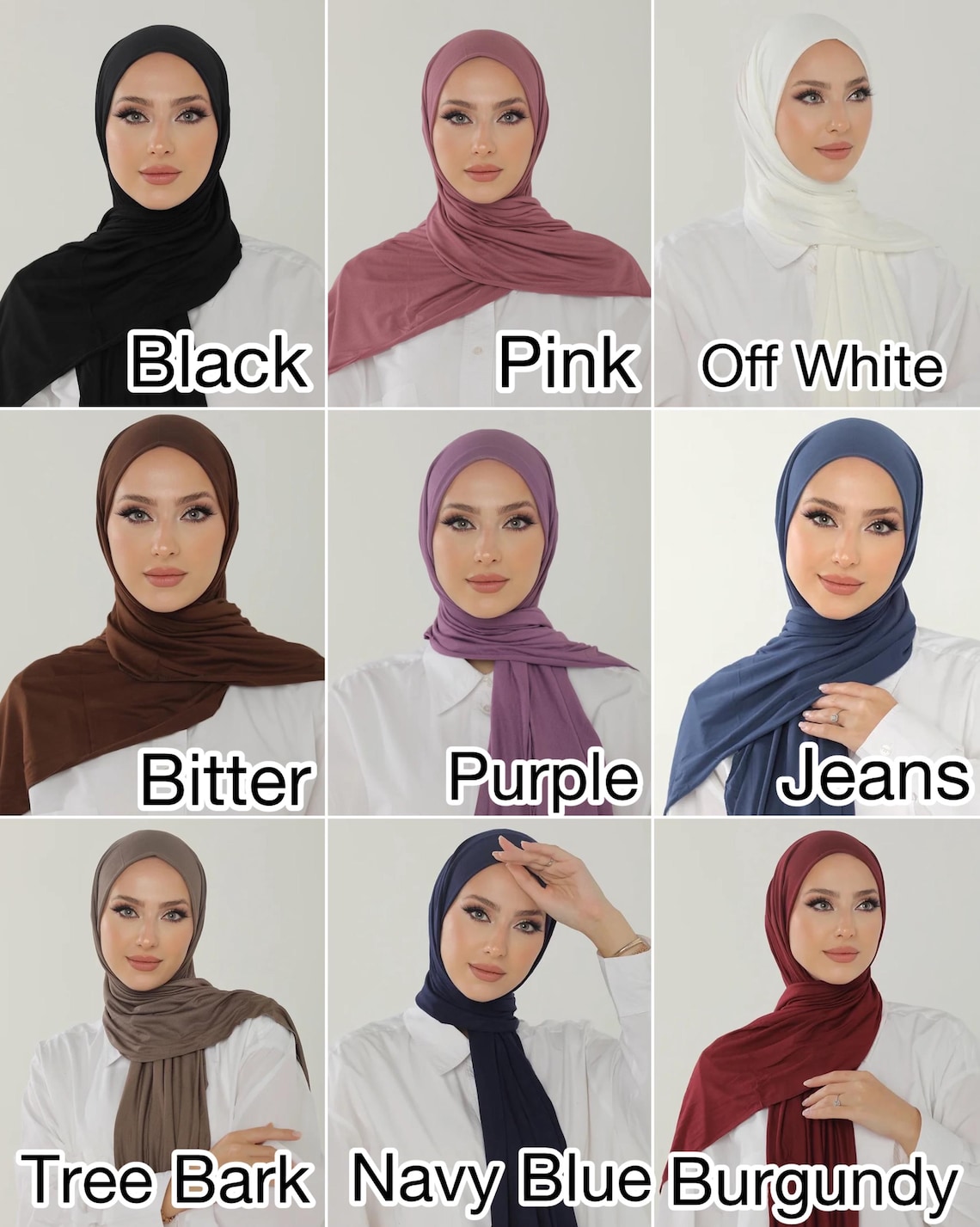 Buy 2 Get 1 FREE!, Premium Luxury Jersey Hijab, Cotton Hijab Wrap, Head ...