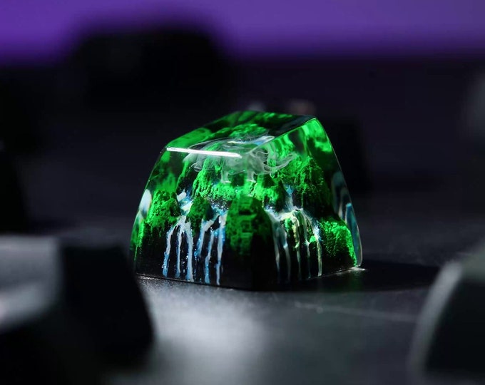 5PCS Resin Keycaps Set for Mechanical Keyboard With Natural Green Fern ...