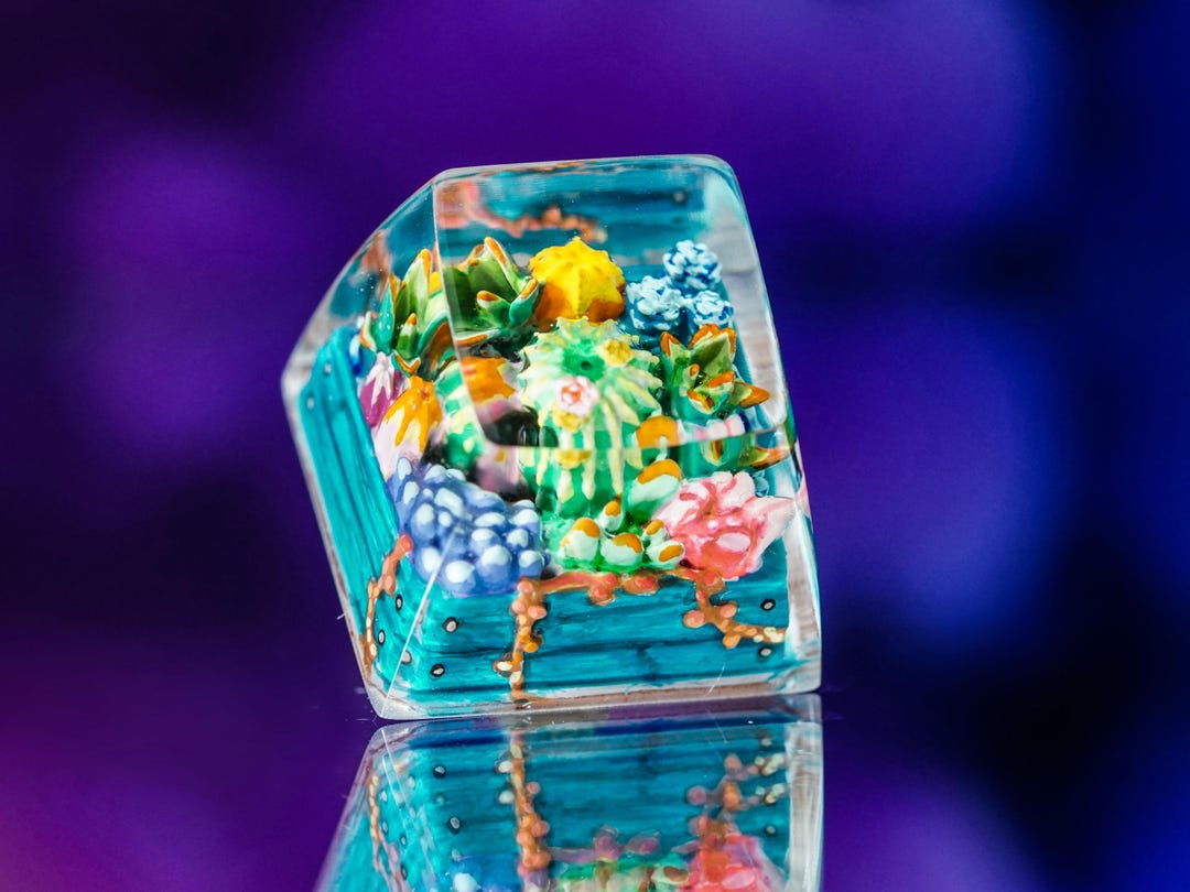 PREMIUM Plant Artisan Keycap Set, Handmade Resin Succulent Keycap ...