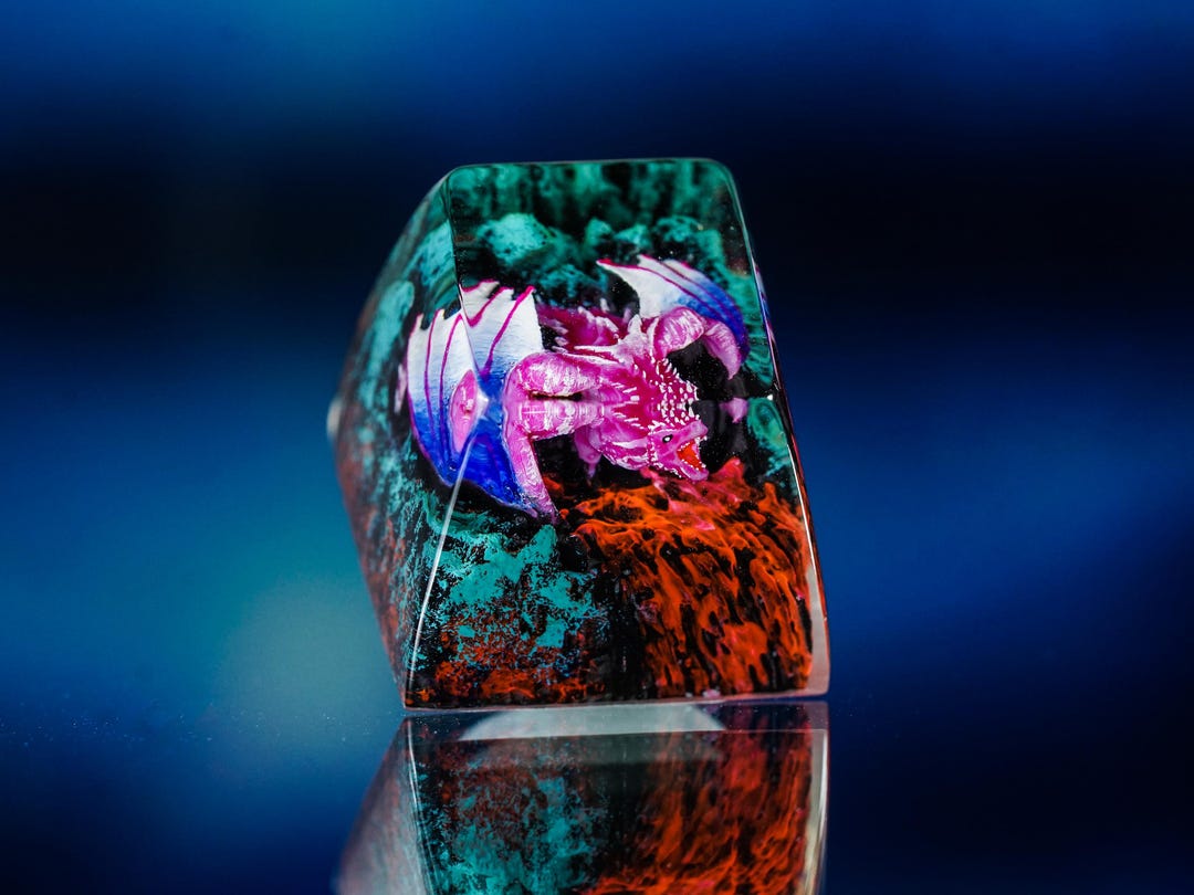 LIMITED SALE 50% Pink Dragon Keycap, Pokemon Keycap ,artisan Keycap ...