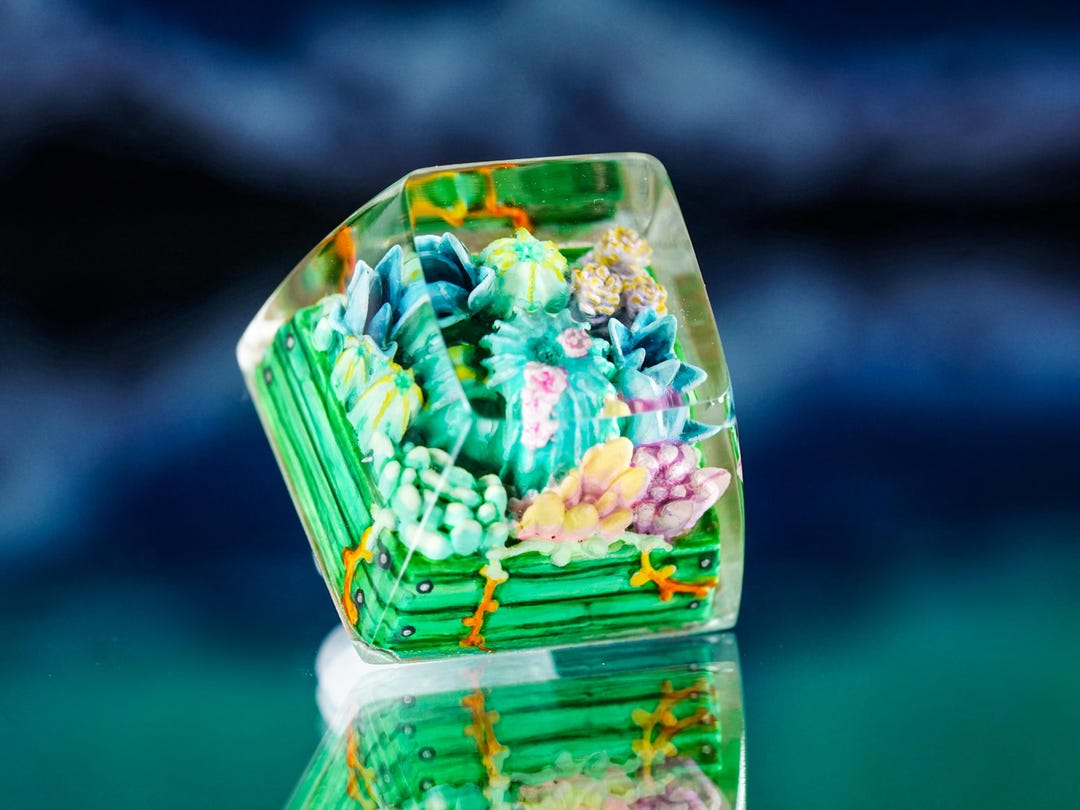 PREMIUM Cactus Artisan Keycap Set, Handmade Resin Succulent Keycap ...