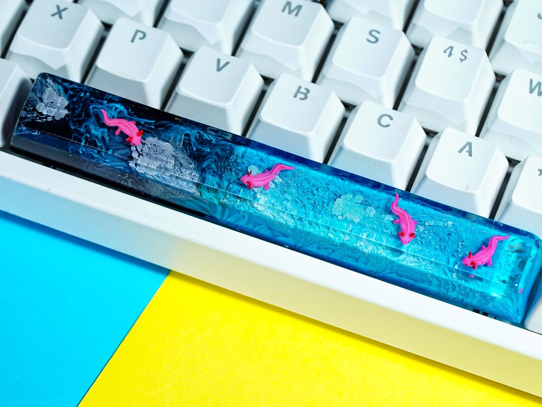SALE 50% Axolotl Spacebar Artisan Keycap, Custom Ocean Shift Keycap ...