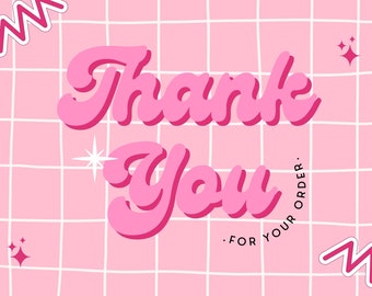 Pink Thank You Card - Etsy