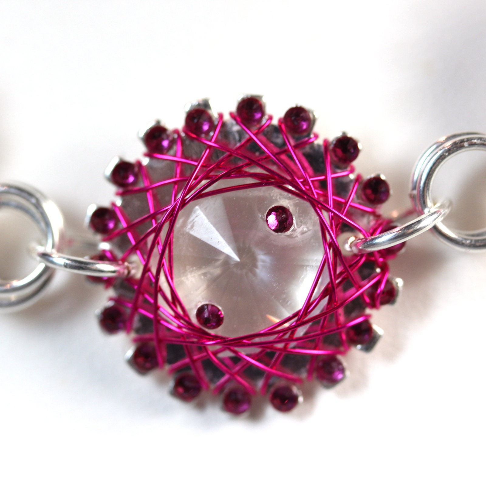 Collar de piñón 3-en-3 cadena maille-Crystal Rosa - Etsy España