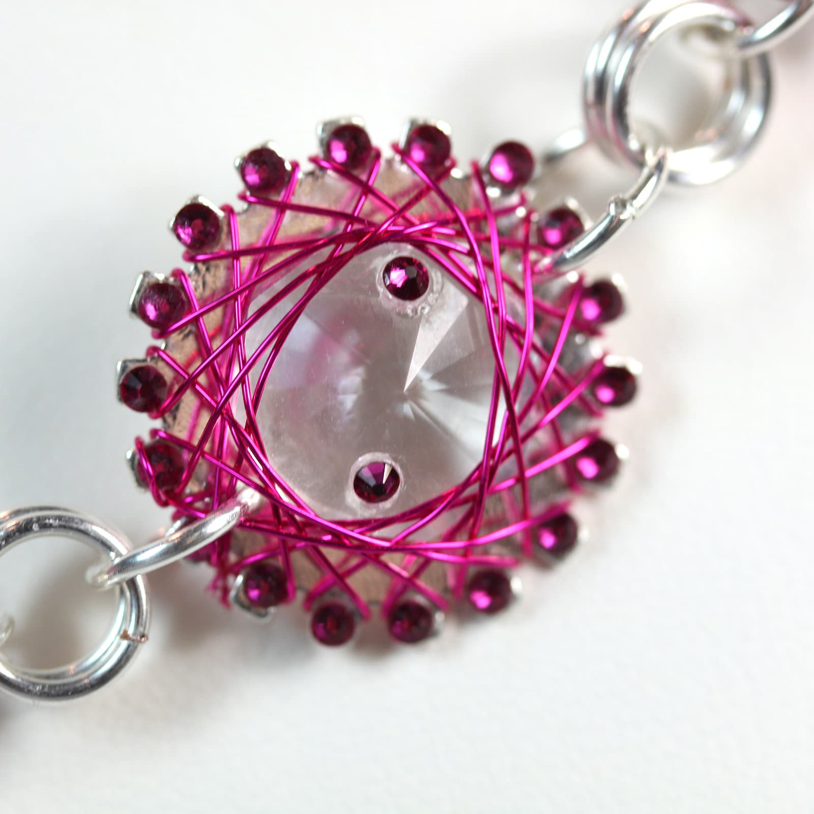 Collar de piñón 3-en-3 cadena maille-Crystal Rosa - Etsy España