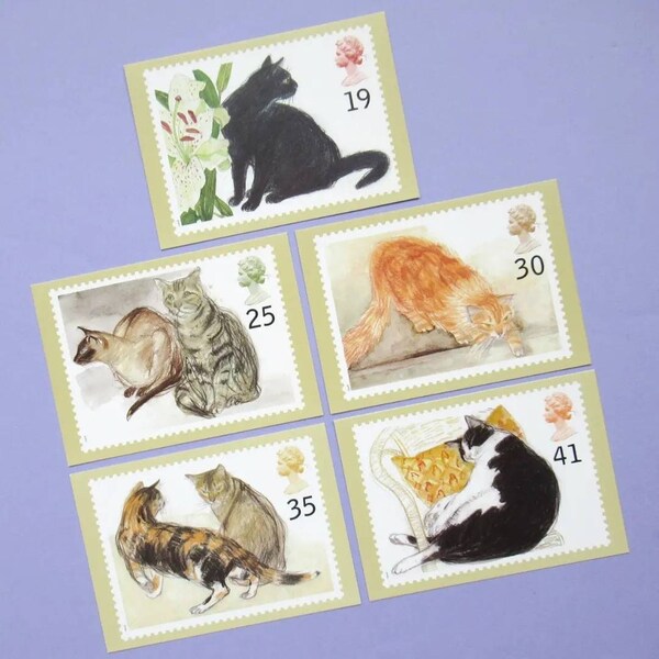 Vintage Cat Postcard - Etsy