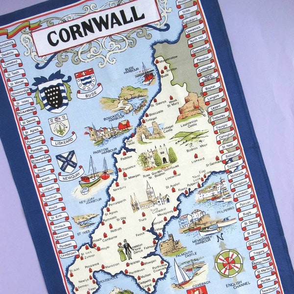Cornish Map Towel - Etsy