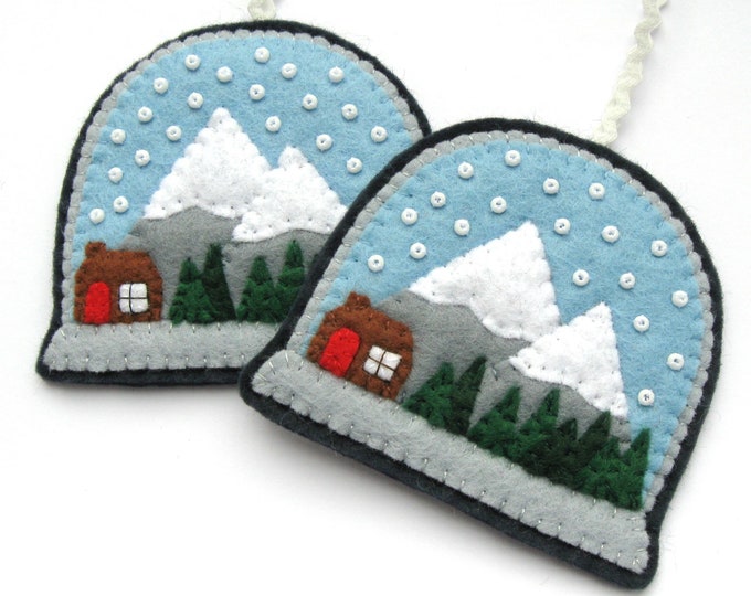 Snow Globe PDF Pattern - Felt Christmas Ornament Sewing Tutorial ...
