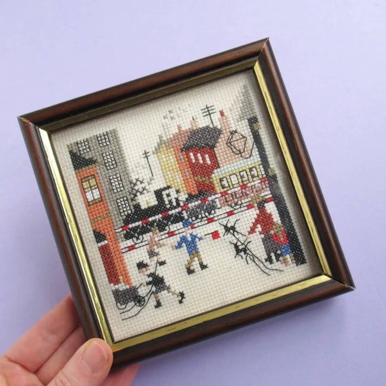 Vintage Cross Stitch Picture Based on Work by L S Lowry - Etsy