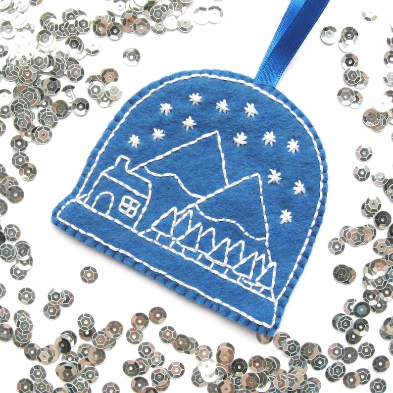 Snow Globe PDF Pattern - Felt Christmas Ornament Sewing Tutorial ...