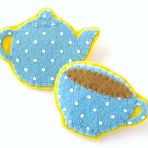 Teapot & Teacup PDF Pattern, Easy Printable Felt Brooch Sewing Tutorial ...