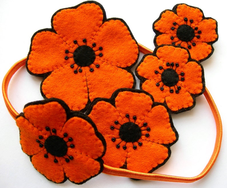 Poppies PDF Pattern Easy Felt Flower Sewing Tutorial and - Etsy Australia