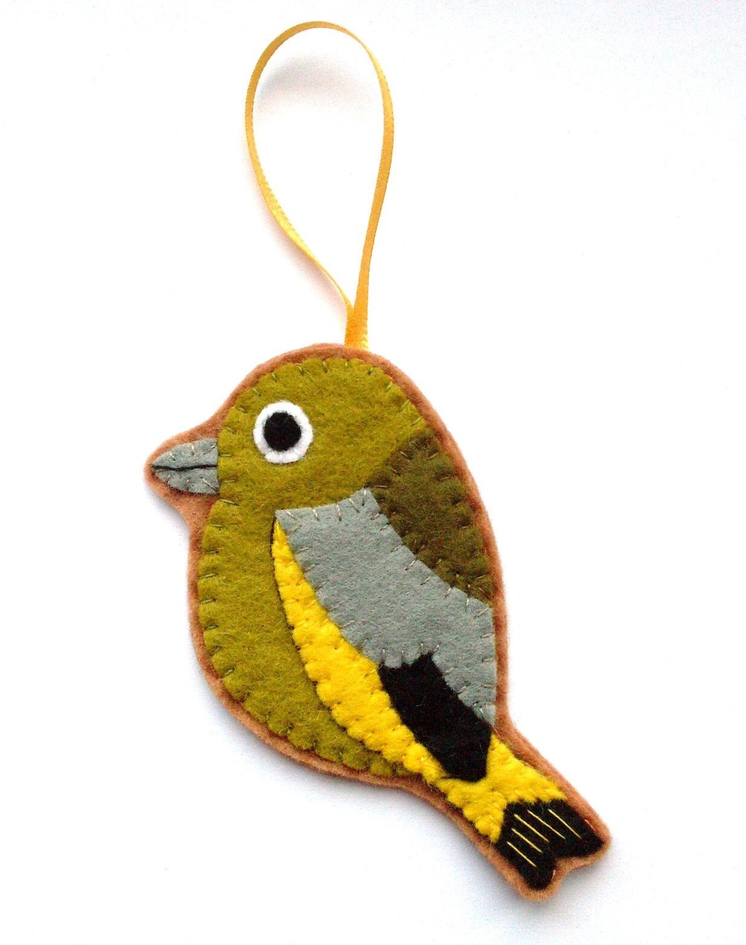 Felt Greenfinch Brooch or Ornament PDF Pattern - Felt British Bird ...