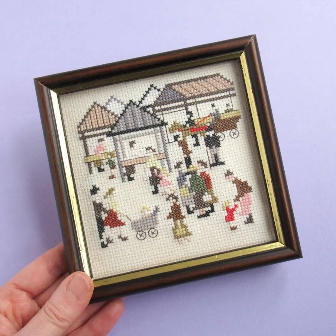 Vintage Cross Stitch Picture Based on Work by L S Lowry - Etsy