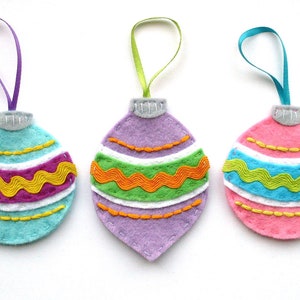 Retro Felt Baubles - PDF Sewing Pattern - Sew Easy Felt Christmas ...