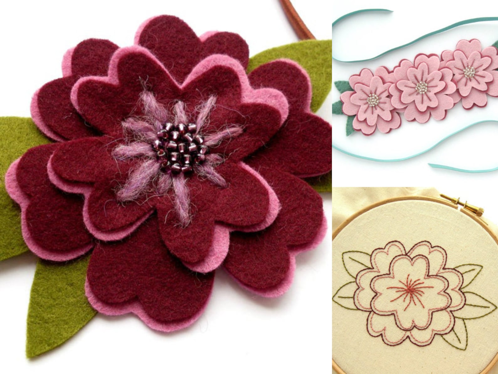 Romantic Flowers PDF Pattern Felt Flower Sewing Tutorial and - Etsy