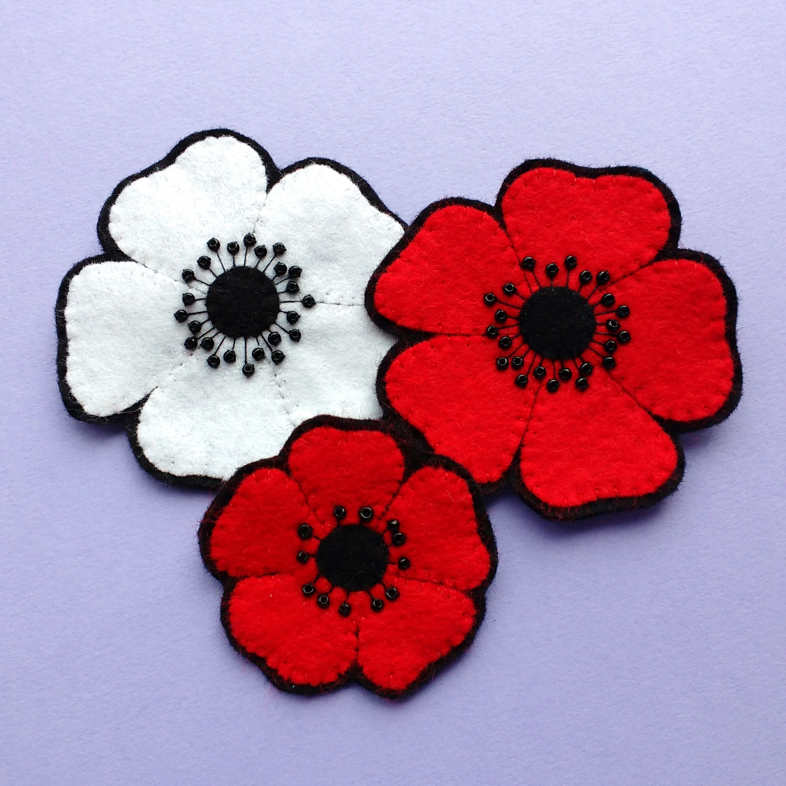 Poppies PDF Pattern Easy Felt Flower Sewing Tutorial and - Etsy Australia